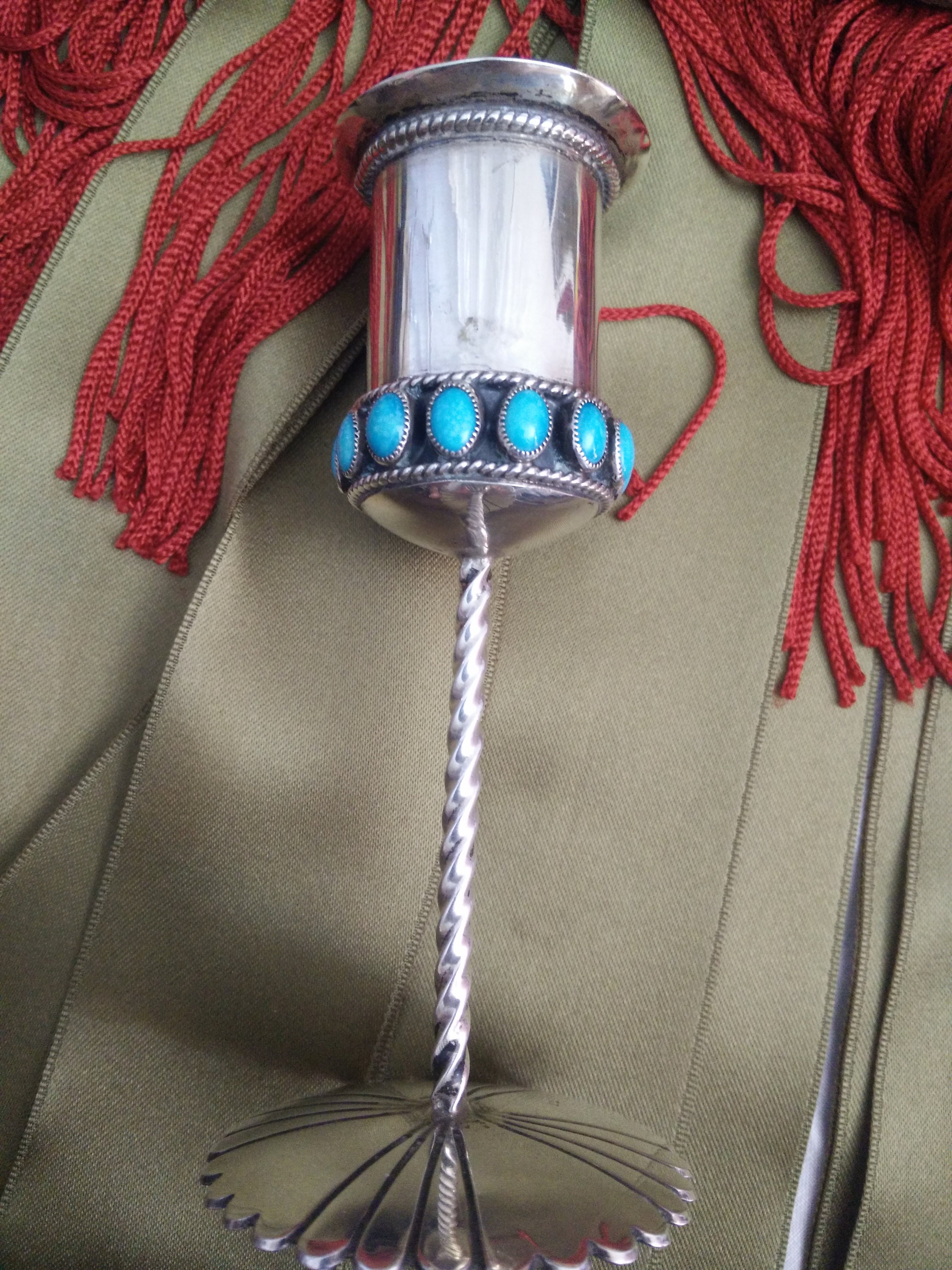 Tim Kee Whitman, Navajo Candle Holder, Tkw, Sterling Silver and ...