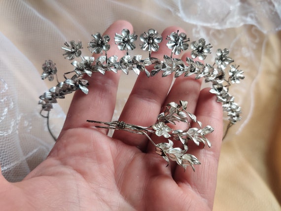 discount purchase price German silver myrtle crown, myrtle Tiara ...