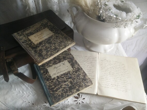 Very old School Notebooks 1880-1900 handwritten in germany | Etsy