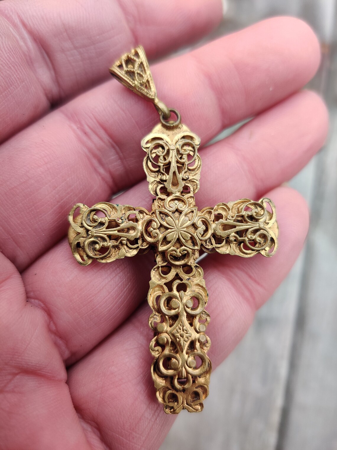 Max Neiger Style Crucifix, Cross Pendant, Withe Blue Rhinestones, Art ...