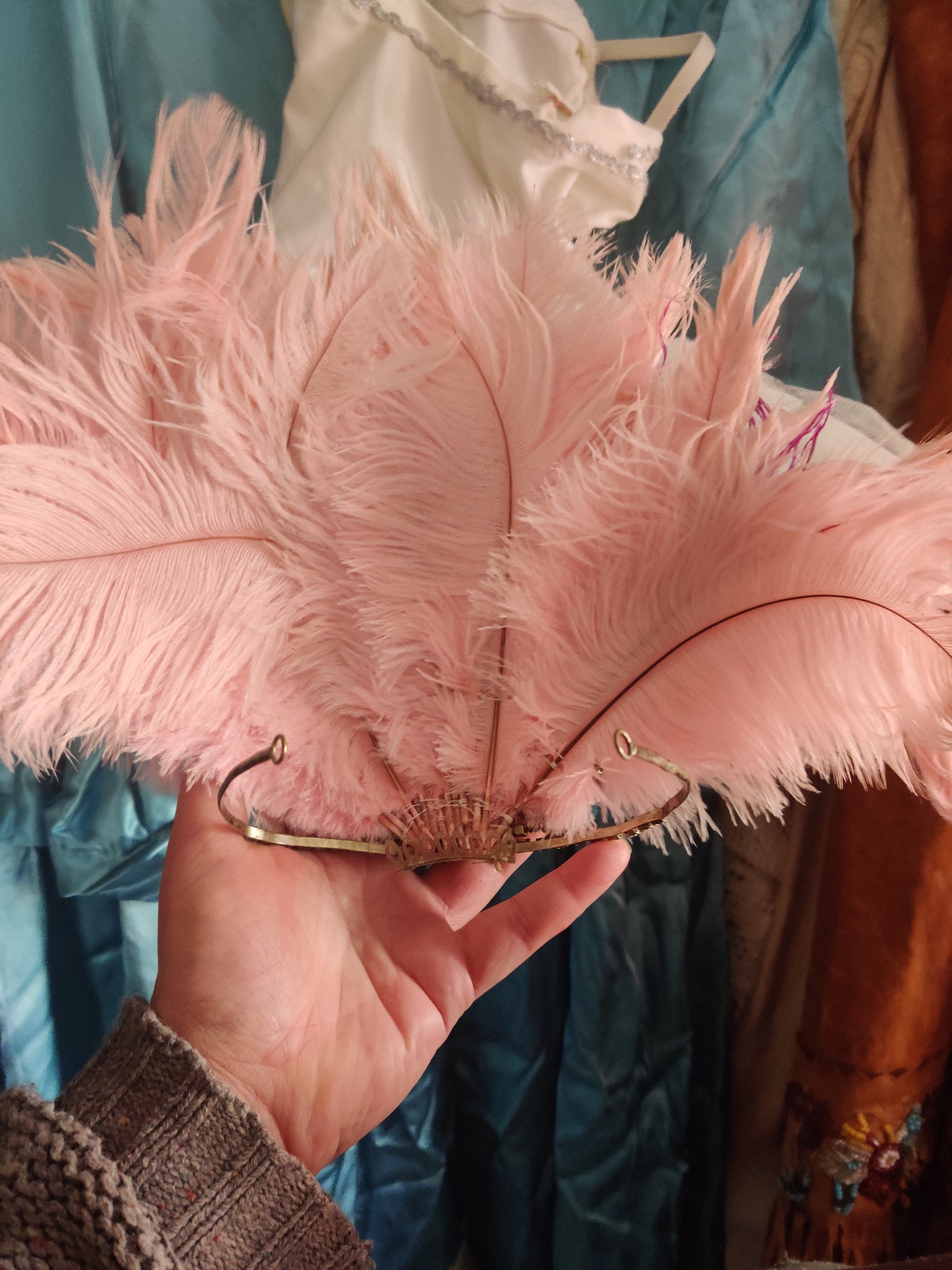 Vintage Show Headdress With Pink Feathers, Bit Distressed - Etsy