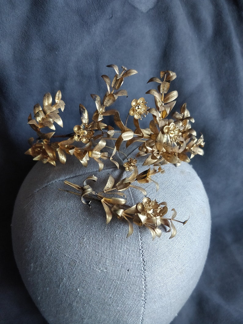 Victorian 800 silver german myrtle Tiara myrtle crown real | Etsy