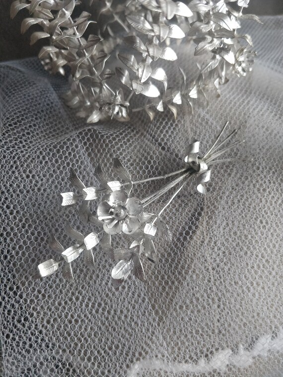 German silver myrtle crown, myrtle Tiara, wedding ani… - Gem