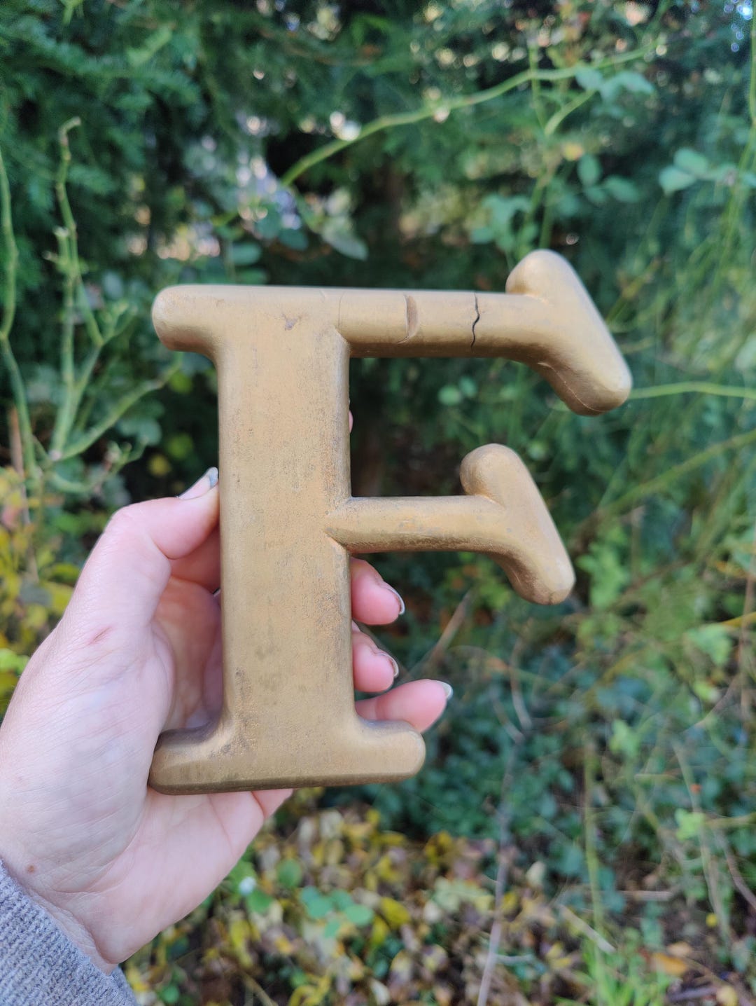 Large Letter F , Art Deco Letter, Alphabet, Very Old, Brass Colored ...