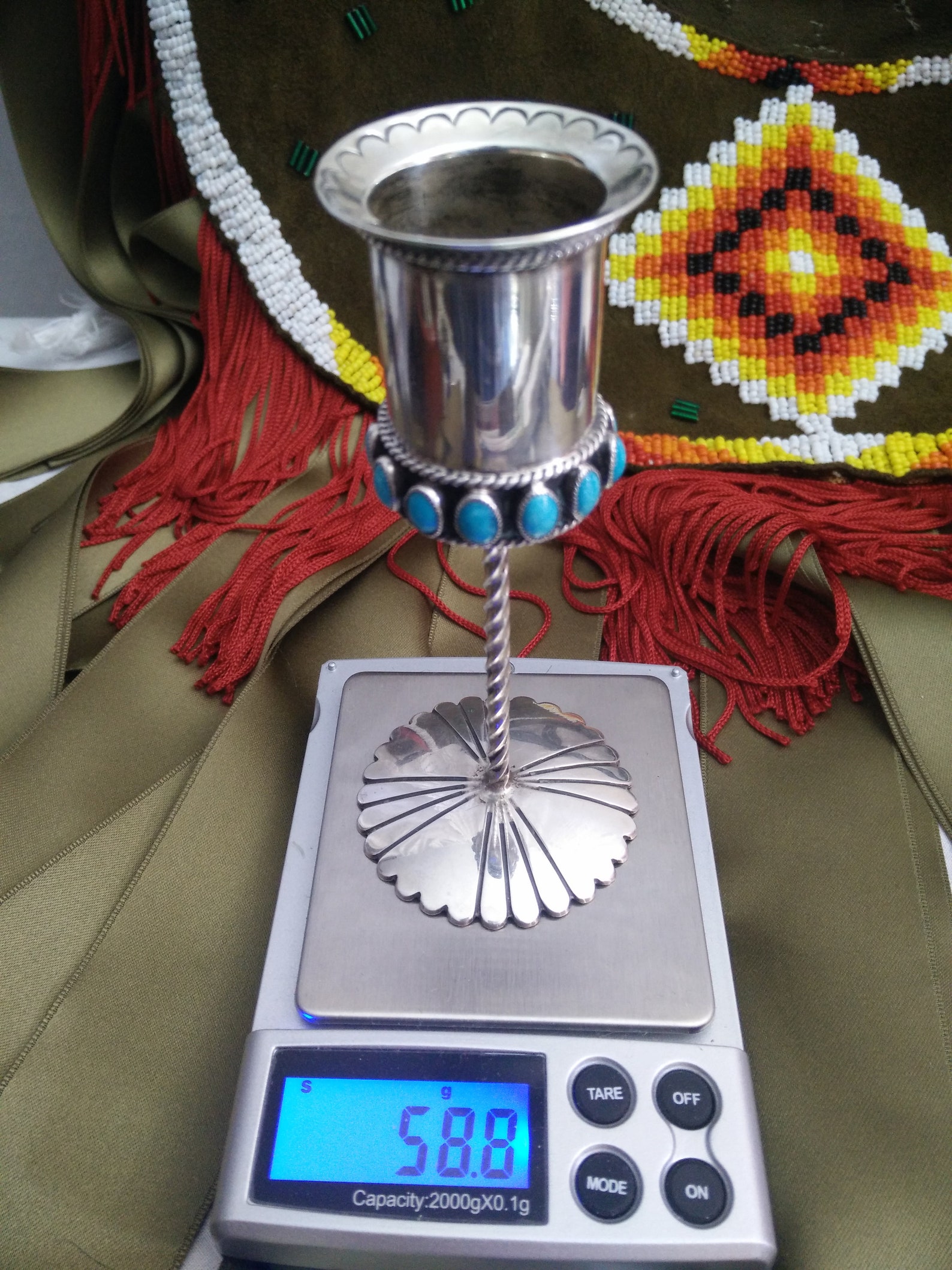 Tim Kee Whitman Navajo Candle Holder Tkw Sterling Silver | Etsy