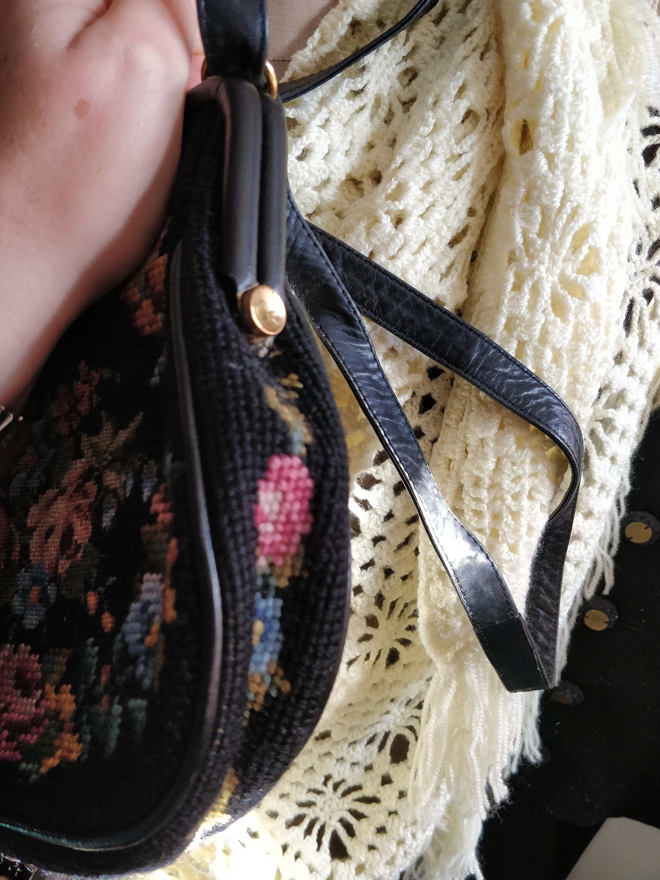 Vintage petit point bag embroidered purse with roses shabby | Etsy