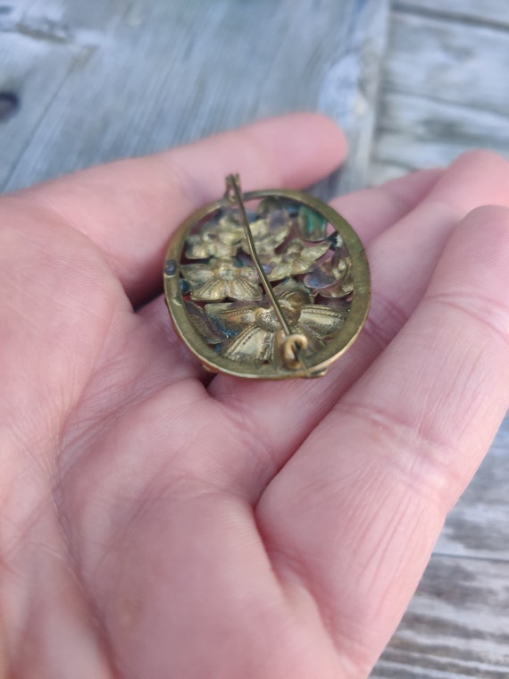 Vintage boho brass brooch, Neiger inspired, Czech art… - Gem