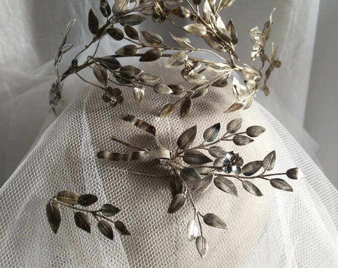 Victorian 800 Silver German Myrtle Tiara, Myrtle Crown, Real Silver ...