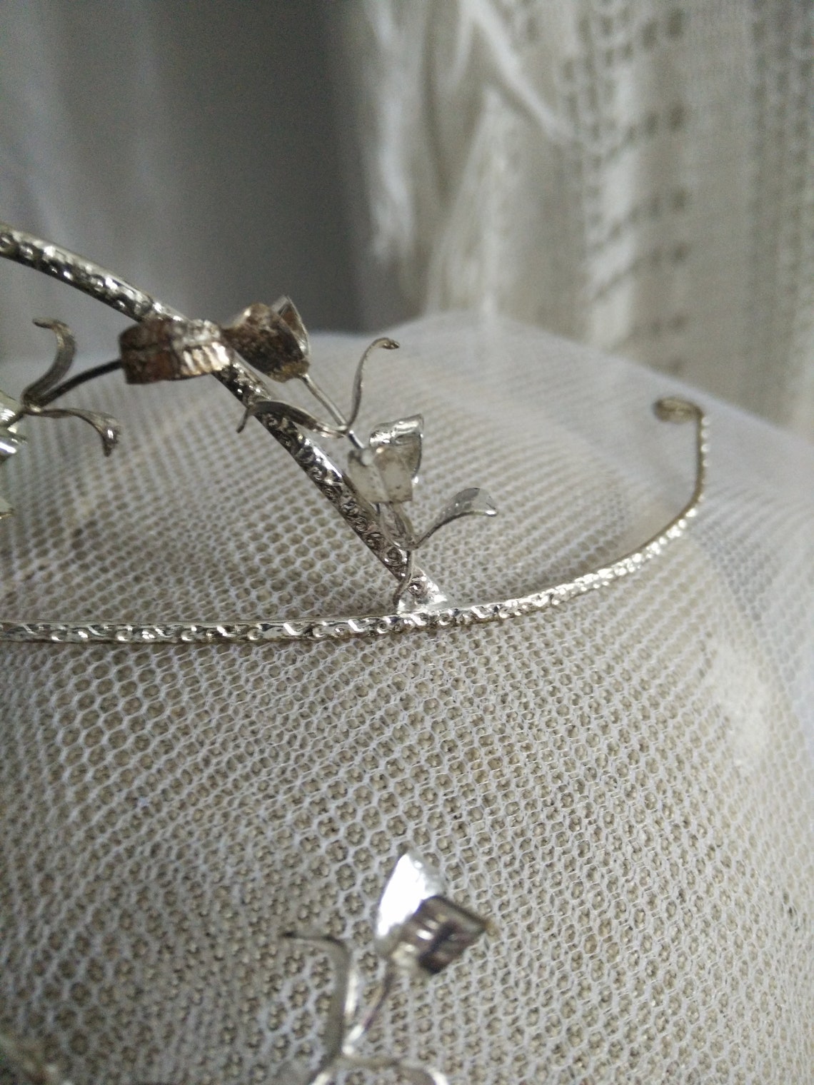 Elegant German Myrtle Crown Vintage Silver Wedding Tiara - Etsy