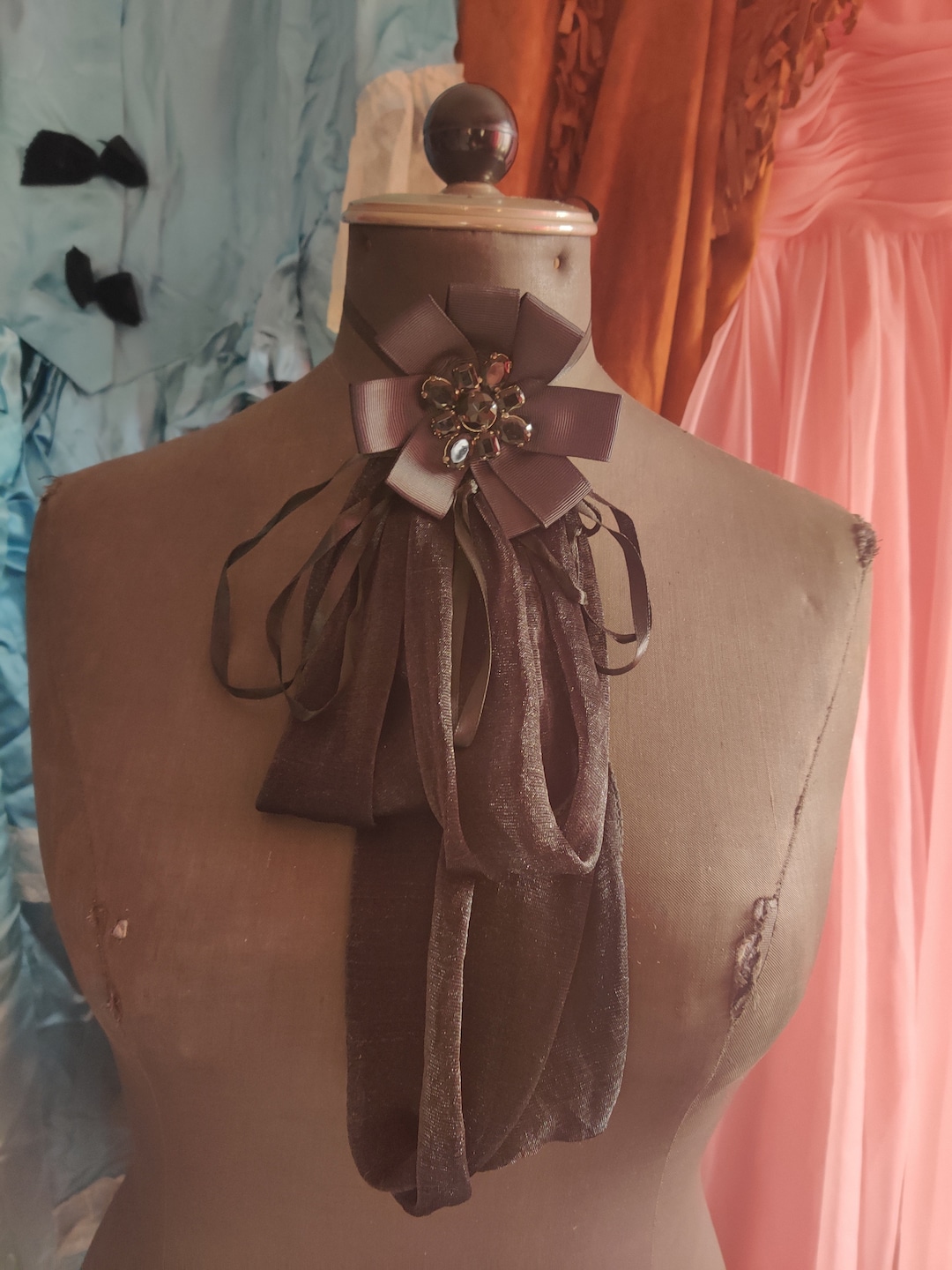 Black Jabot, Gothic, Theater Costume for Boudoir Decor, Vintage ...