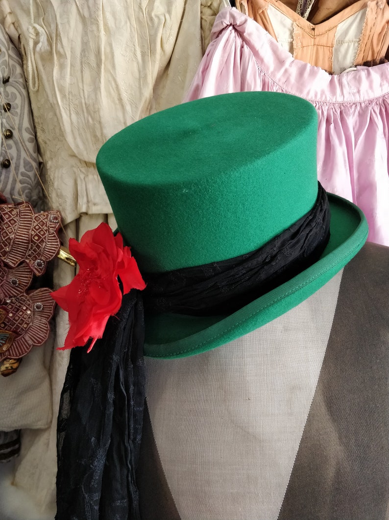 Vintage Green Top Hat Ring Master Hat Circus Hat Boudoir | Etsy