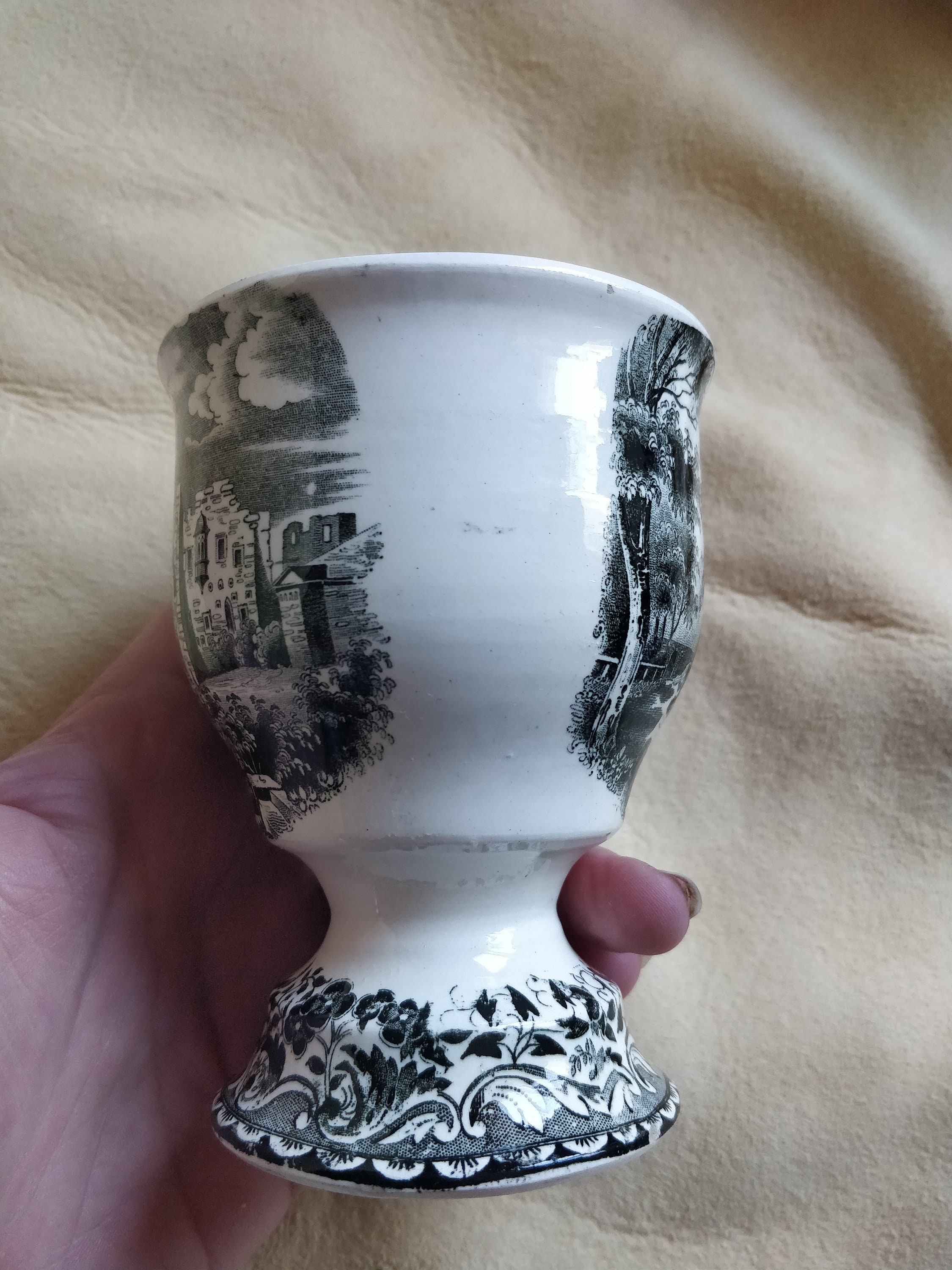 Antique Ceramic Mug With Castle Victorian Ca 1840-60 | Etsy