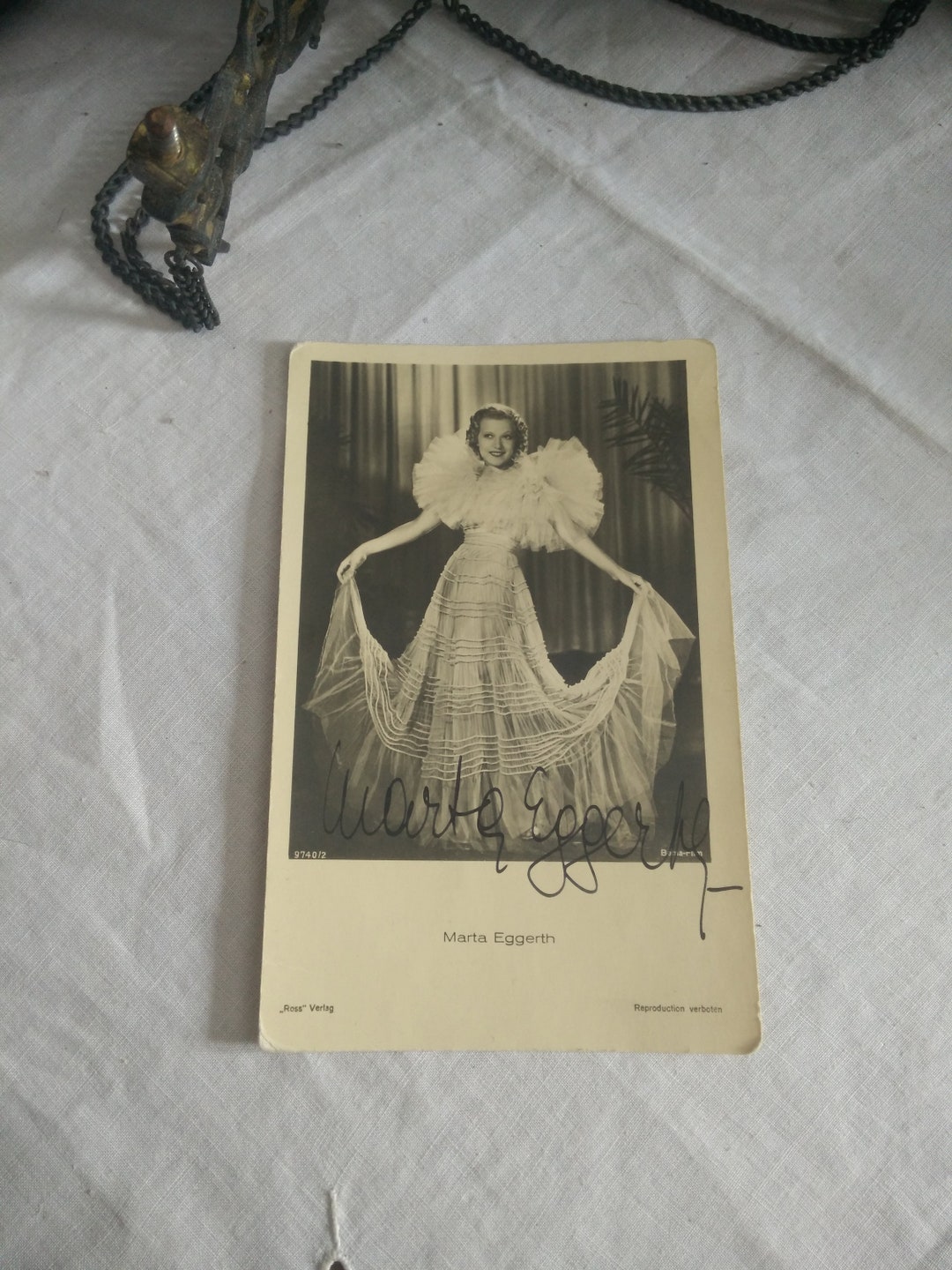 Marta Eggerth Autograph- and Look at That Dream of a Tule Dress, Ca ...