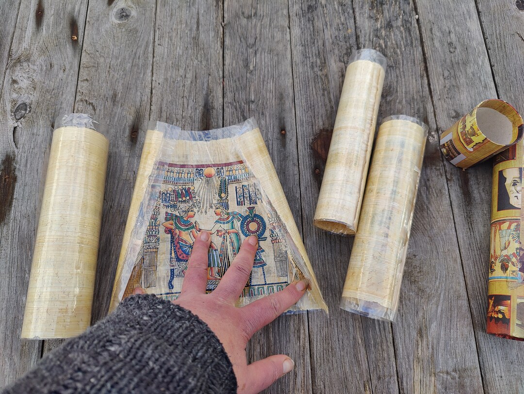 4 Nice Hand Painted Papyrus From Egypt, Pharaoh, Papyri , Vintage, in ...