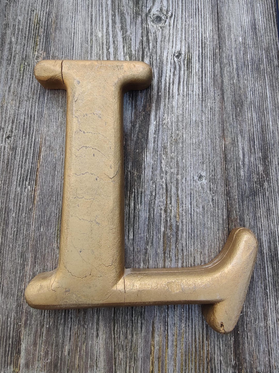 Large Letter L , Art Deco Letter, Alphabet, Very Old, Brass Colored ...