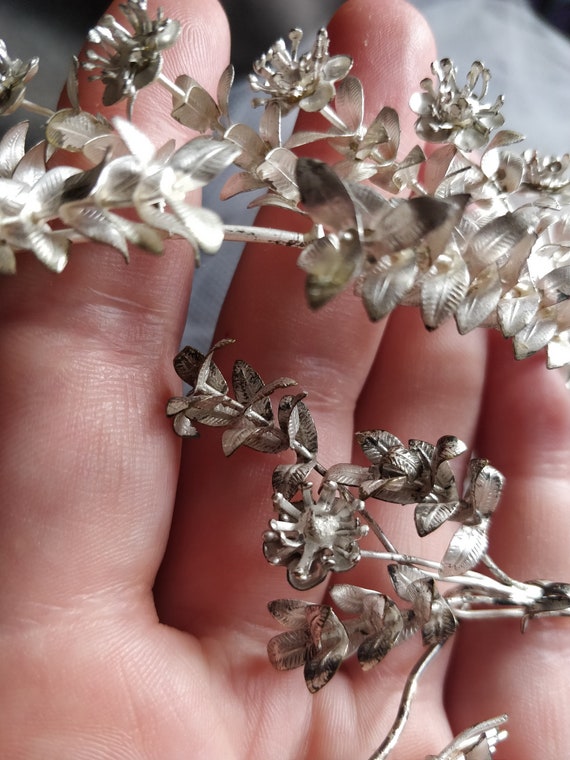 discount purchase price German silver myrtle crown, myrtle Tiara ...