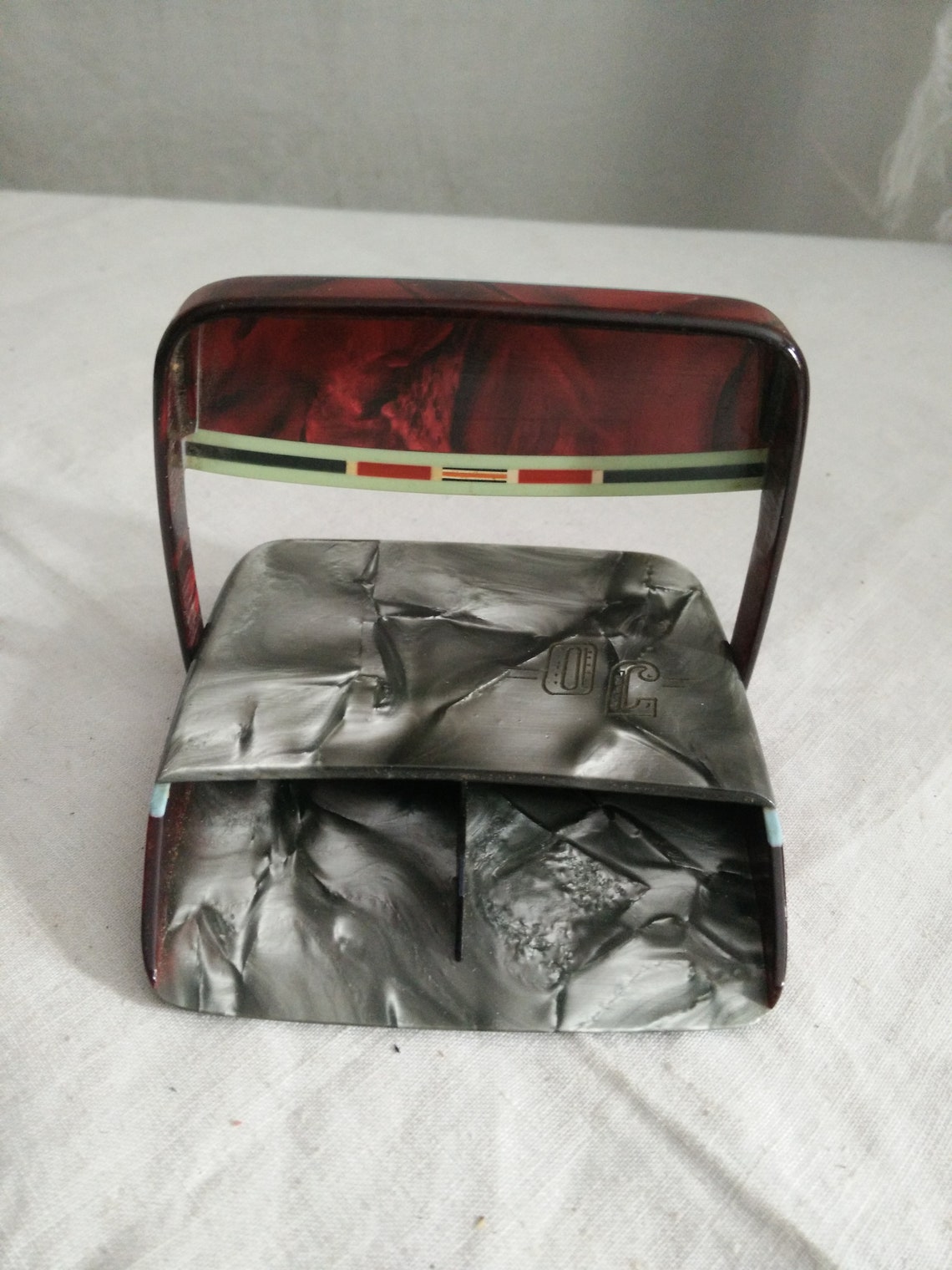 Art Deco Marbelled Celluloid Cigarette Case Fifties Celuloid | Etsy