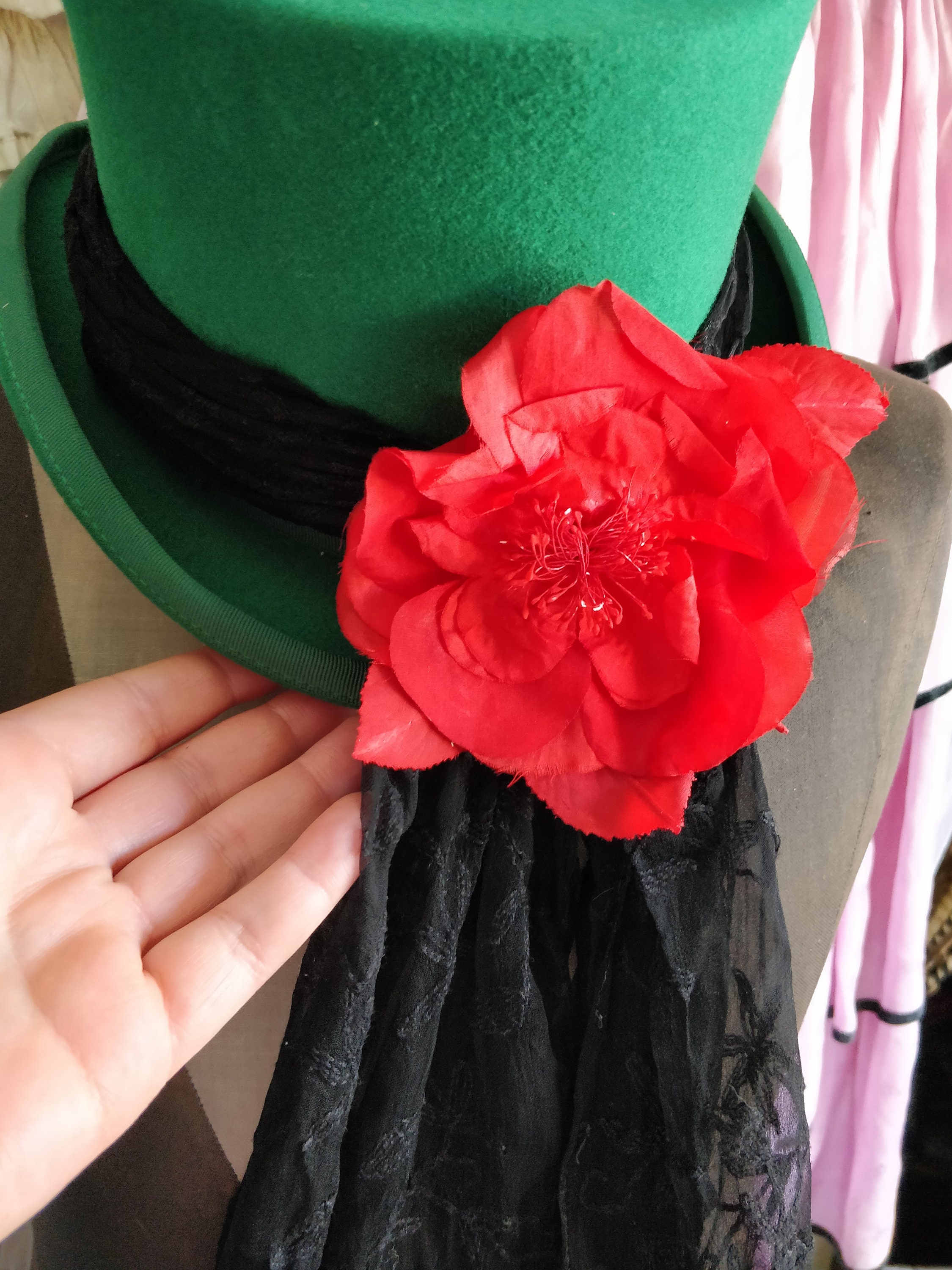 Vintage Green Top Hat Ring Master Hat Circus Hat Boudoir - Etsy