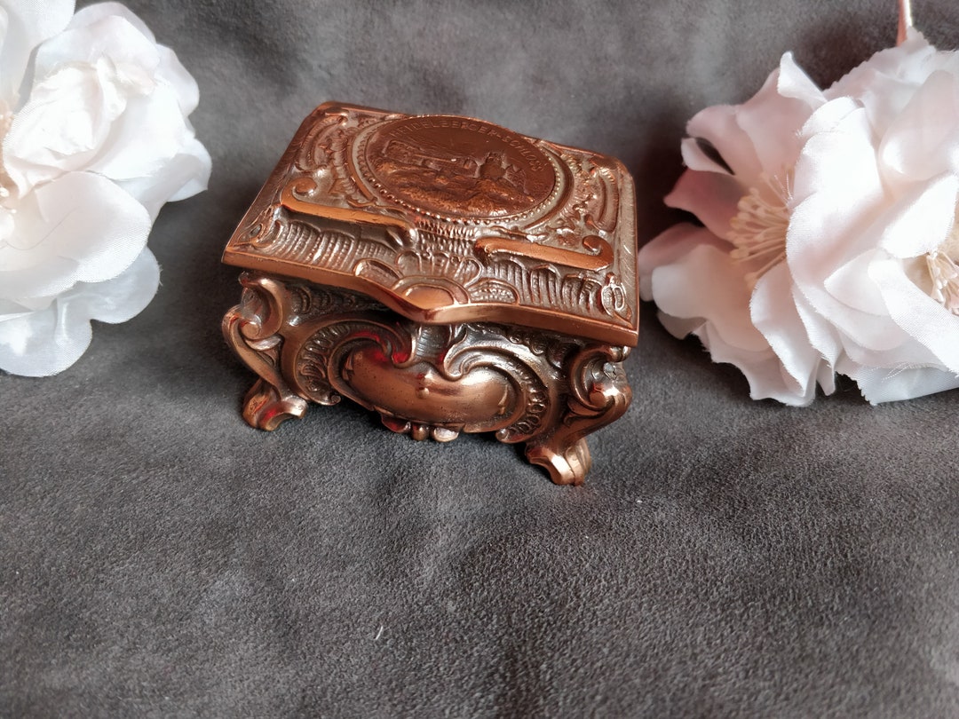 Art Deco Metall Ring Box, Vintage Engagement Ring Box, German Cast ...