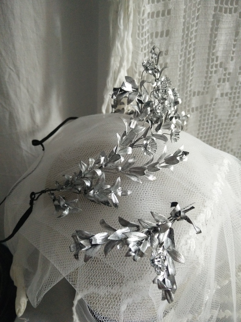 Victorian 800 Silver German Myrtle Tiara Myrtle Crown Real - Etsy