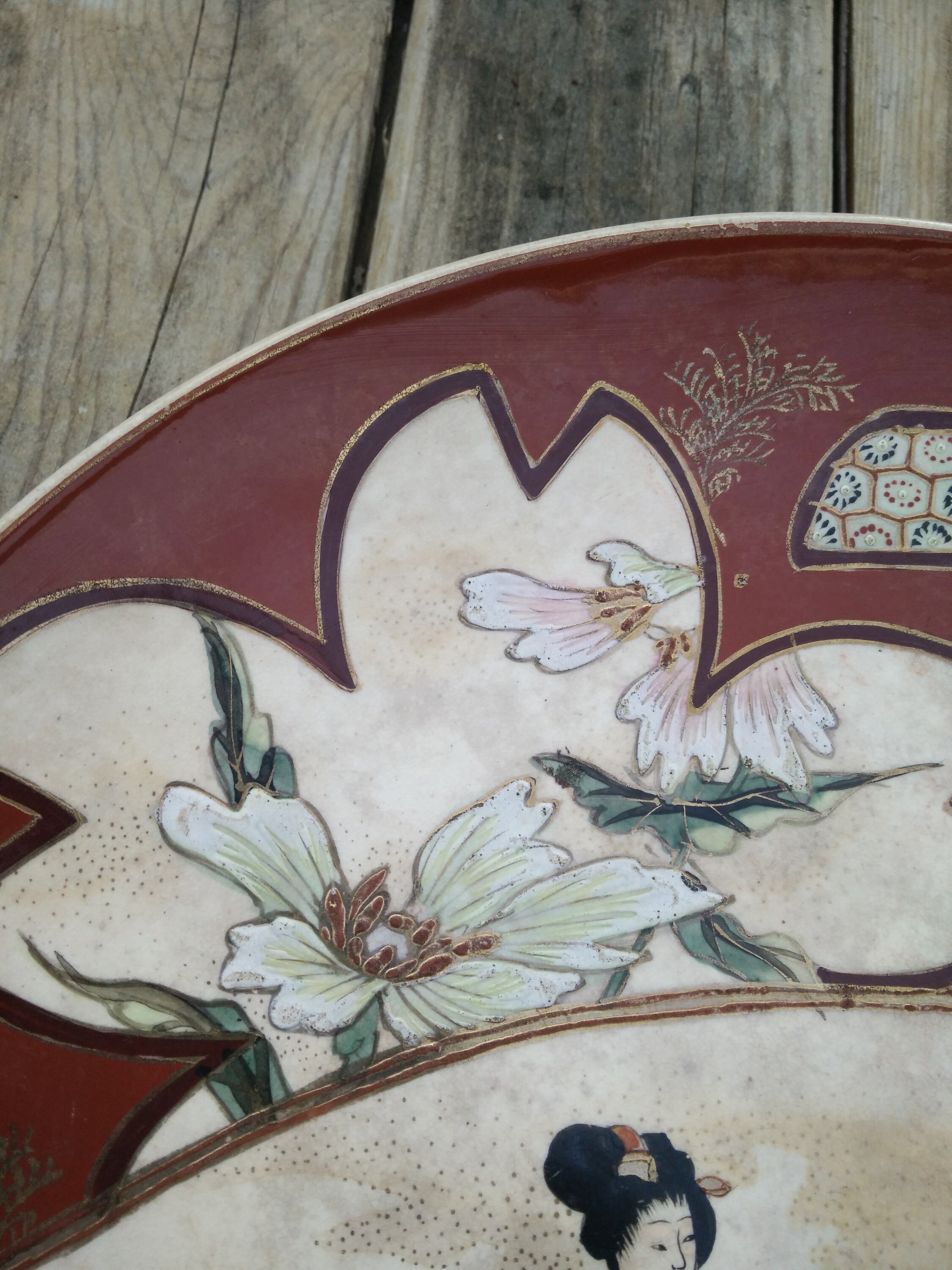 Large Old Satsuma Plate Satsuma Wall Decor Plate Hand - Etsy