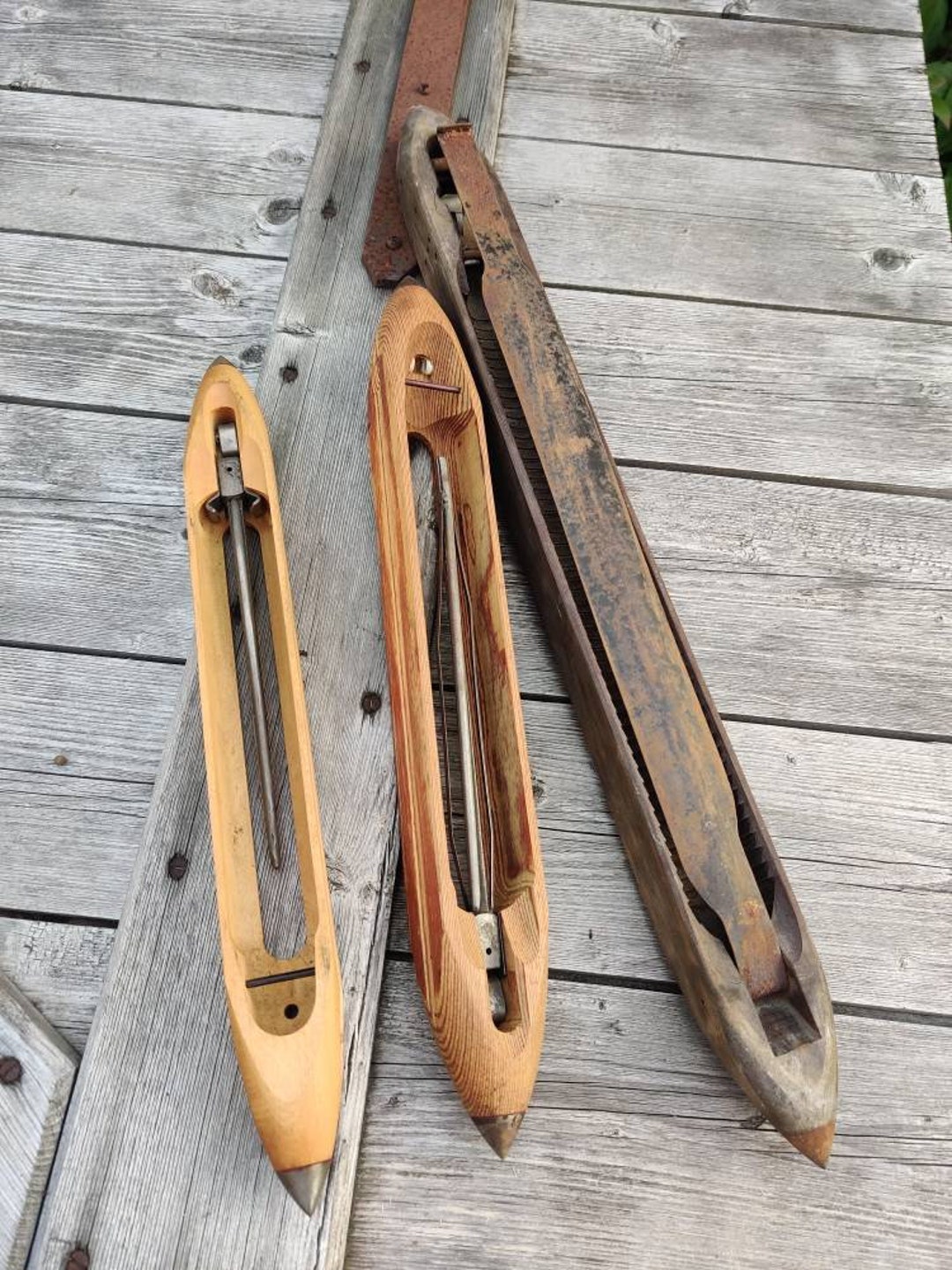 3 Antique Weaving Shuttles, Loom Weaving Shuttles, Brokante Decor - Etsy