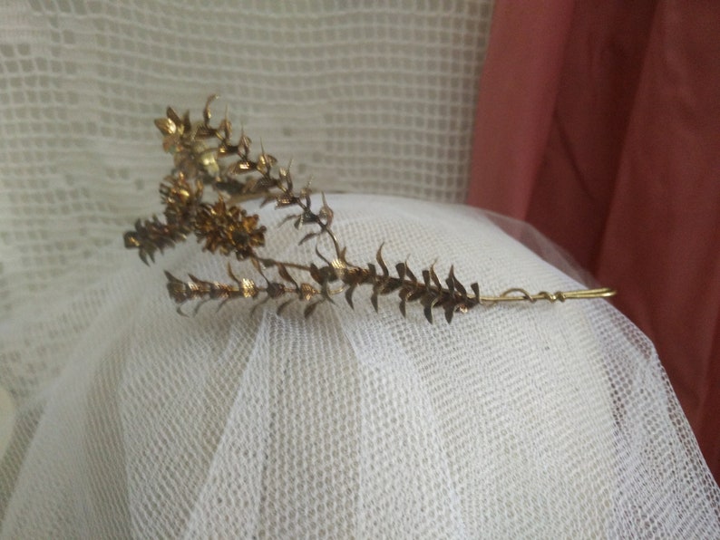 Vintage German Myrtle Tiara, Golden, Blackend Wedding Crown, Myrtle ...