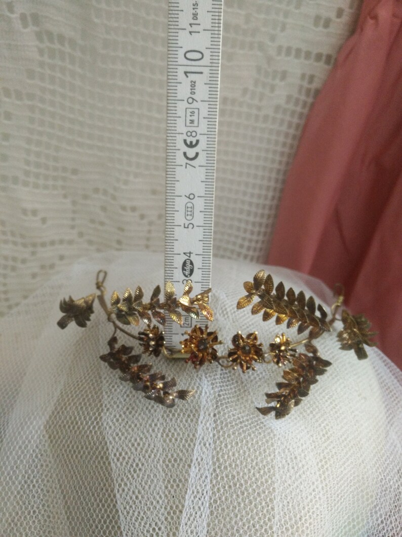 Vintage German Myrtle Tiara, Golden, Blackend Wedding Crown, Myrtle ...