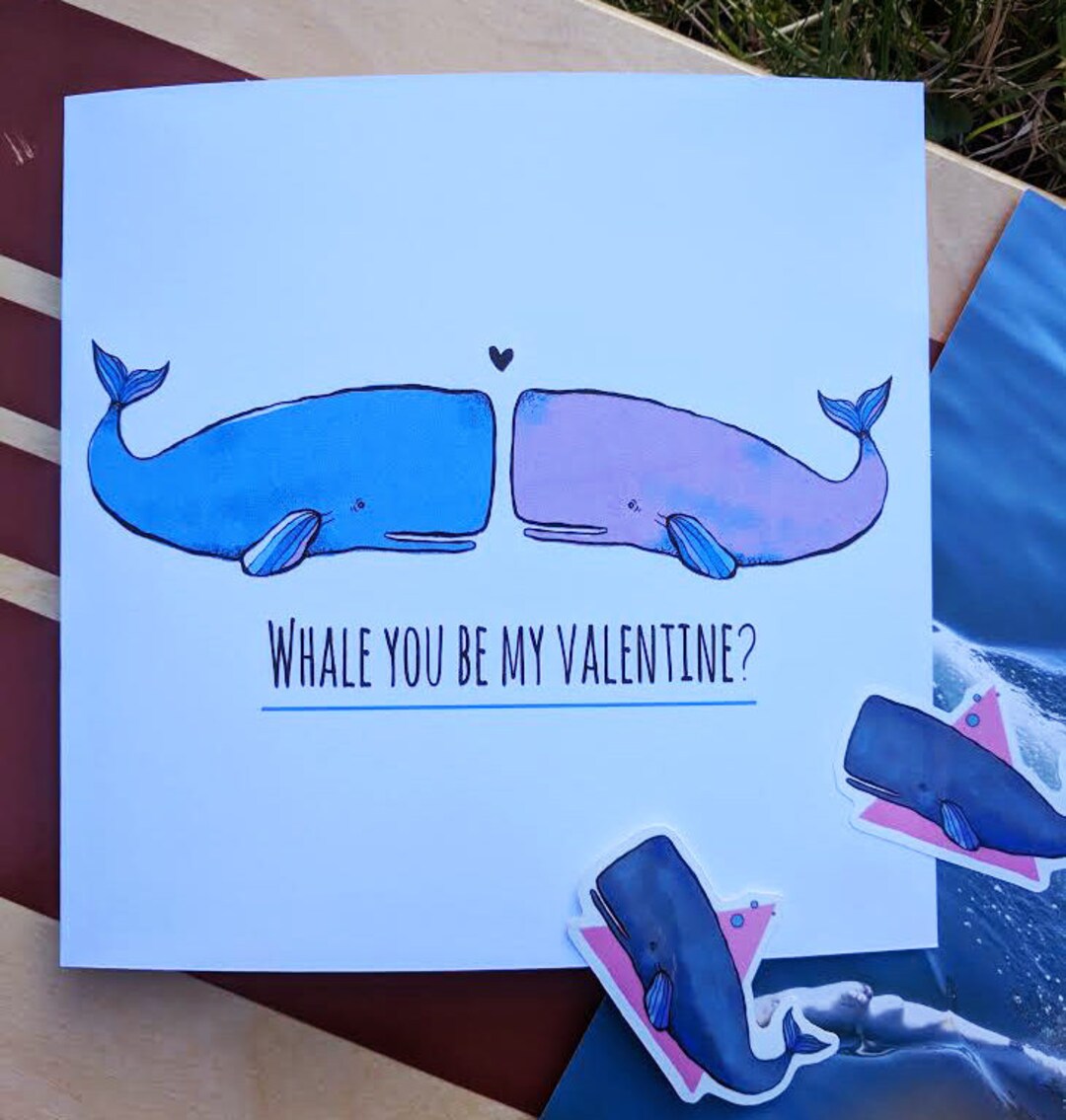 Conservation Valentine/love/i Whaley Love You/whale You Be My Valentine ...