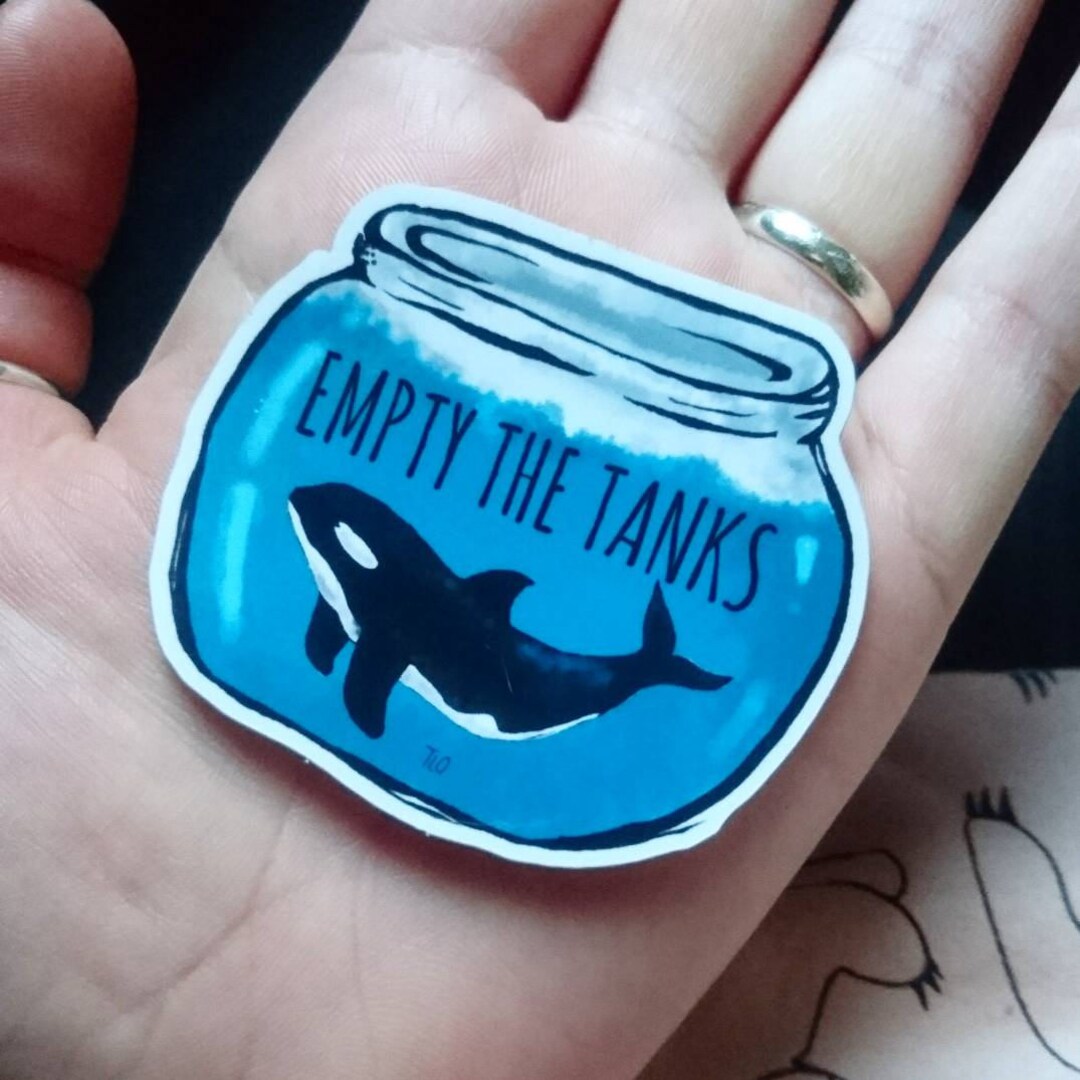 Empty the Tanks Conservation Orca Fishbowl/jamjar Waterproof Stickers ...