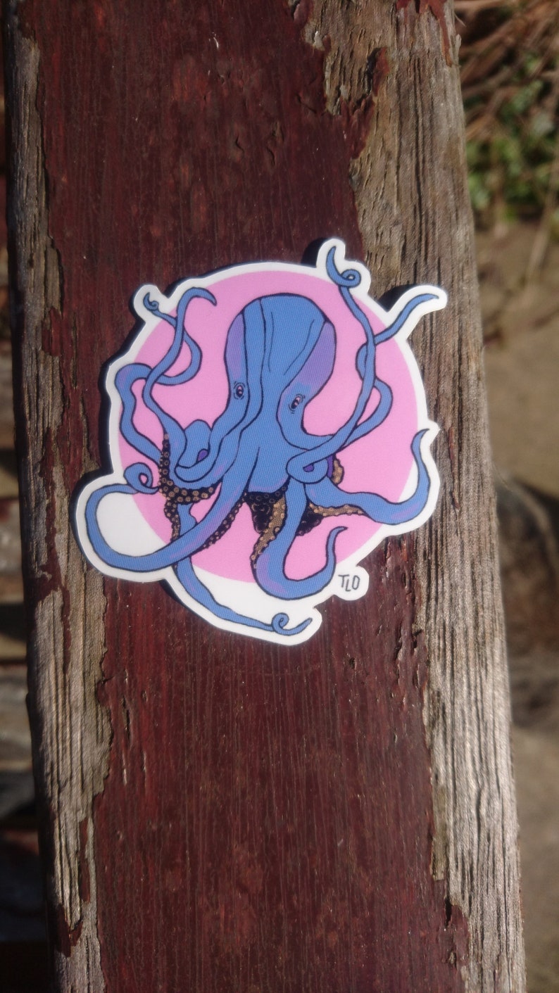 Conservation Pink and Blue Octopus Waterproof Stickers 4PK - Etsy