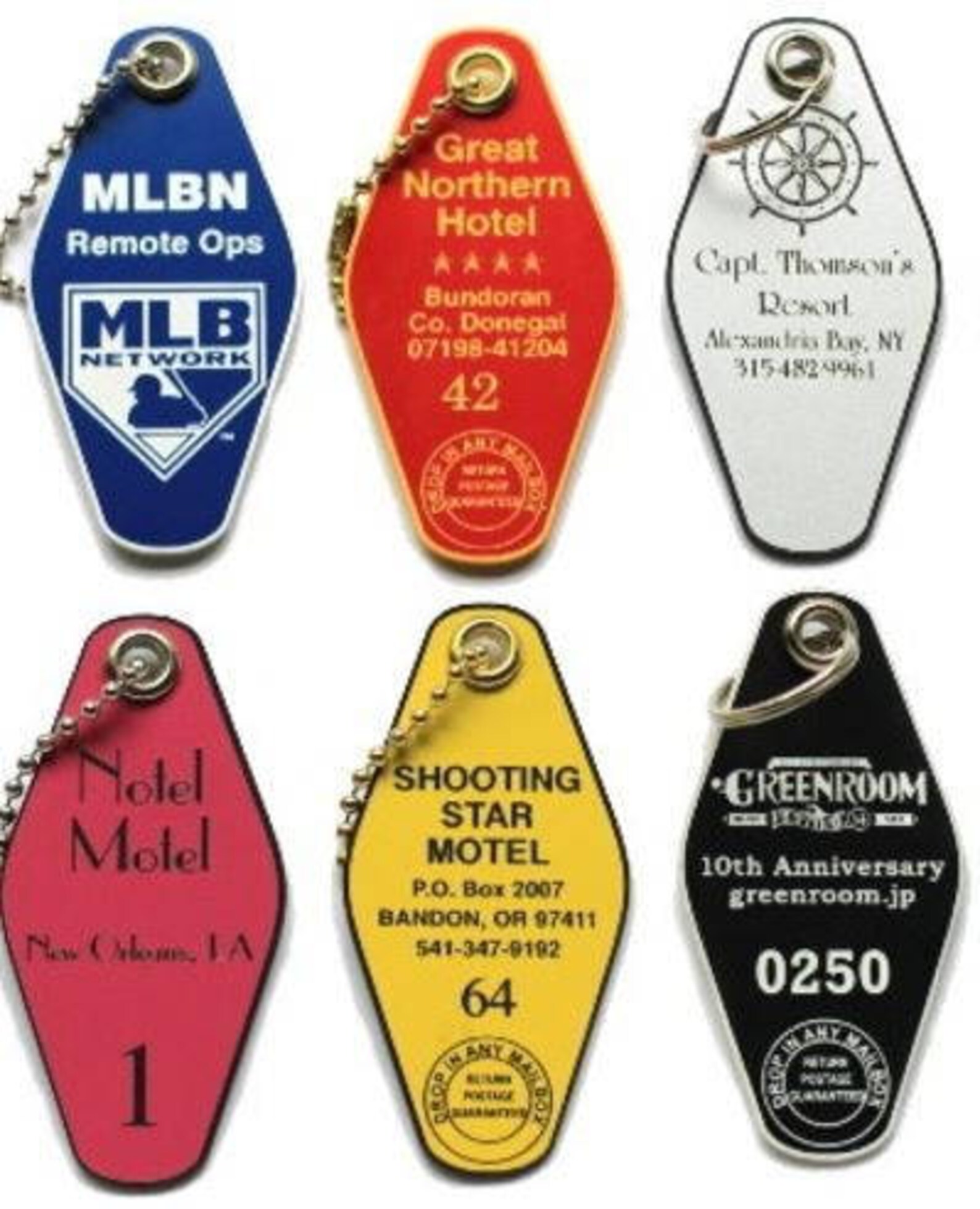 6 Motel Laser Engraved Acrylic Key Tags - Etsy