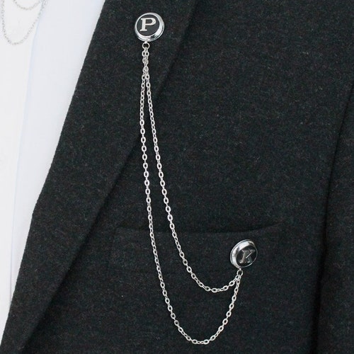 6 DIFFERENT MODELS / Handmade Jacket Chain Brooch / Men's - Etsy