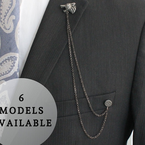 Handmade Jacket Chain Brooch / Lapel Chain Pin / Men's - Etsy