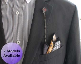 Customized Handmade Lapel Chain Pin Unique Design | Etsy