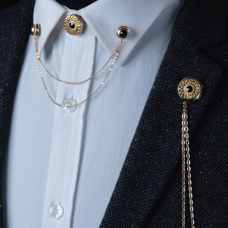 Black Pin Collar Shirt - Etsy