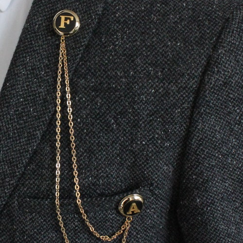 6 MODELS Handmade Jacket Chain Brooch / Man's Lapel Pin - Etsy