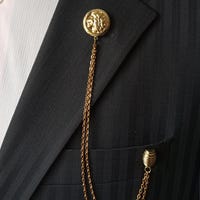 Handmade Shirt Jacket Collar Chain Brooch Set, Lapel Pin Wedding ...