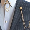 Handmade Shirt Jacket Collar Chain Brooch Set, Lapel Pin,shirt Chain ...