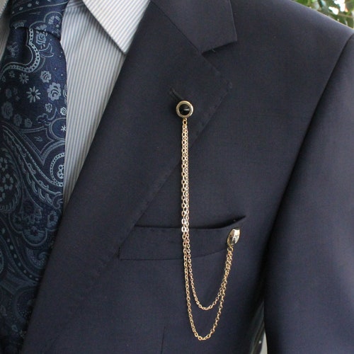 5 Models in 1 Jacket Chain Lapel Pin With Changeable Stones - Etsy