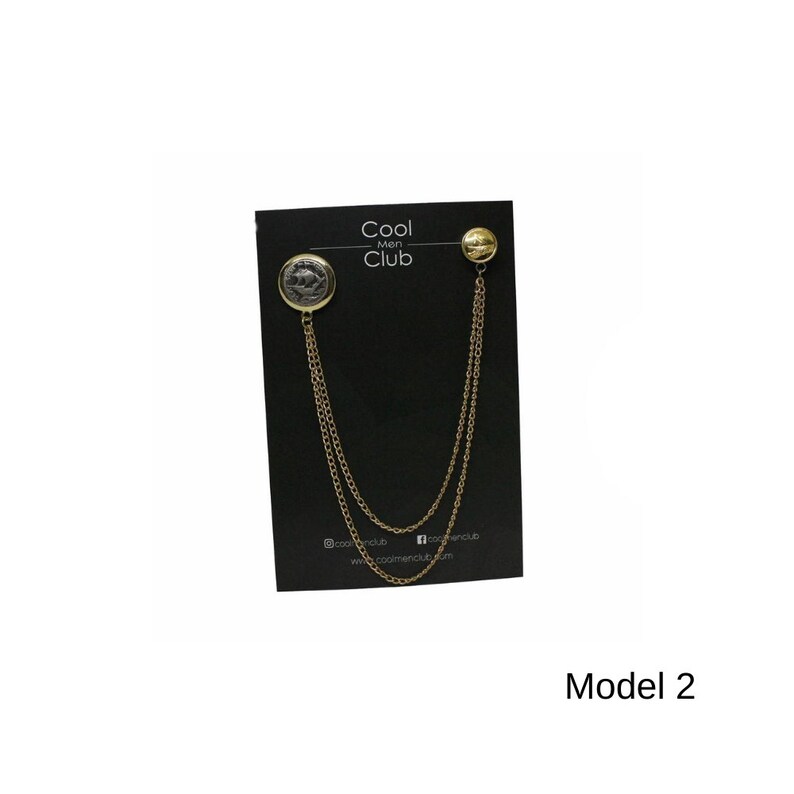 Handmade Jacket Chain Brooch / Lapel Chain Pin / Men's - Etsy