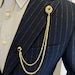 Gold Color Shirt Jacket Collar Chain Brooch Set, Jacket Lapel Pin,shirt ...
