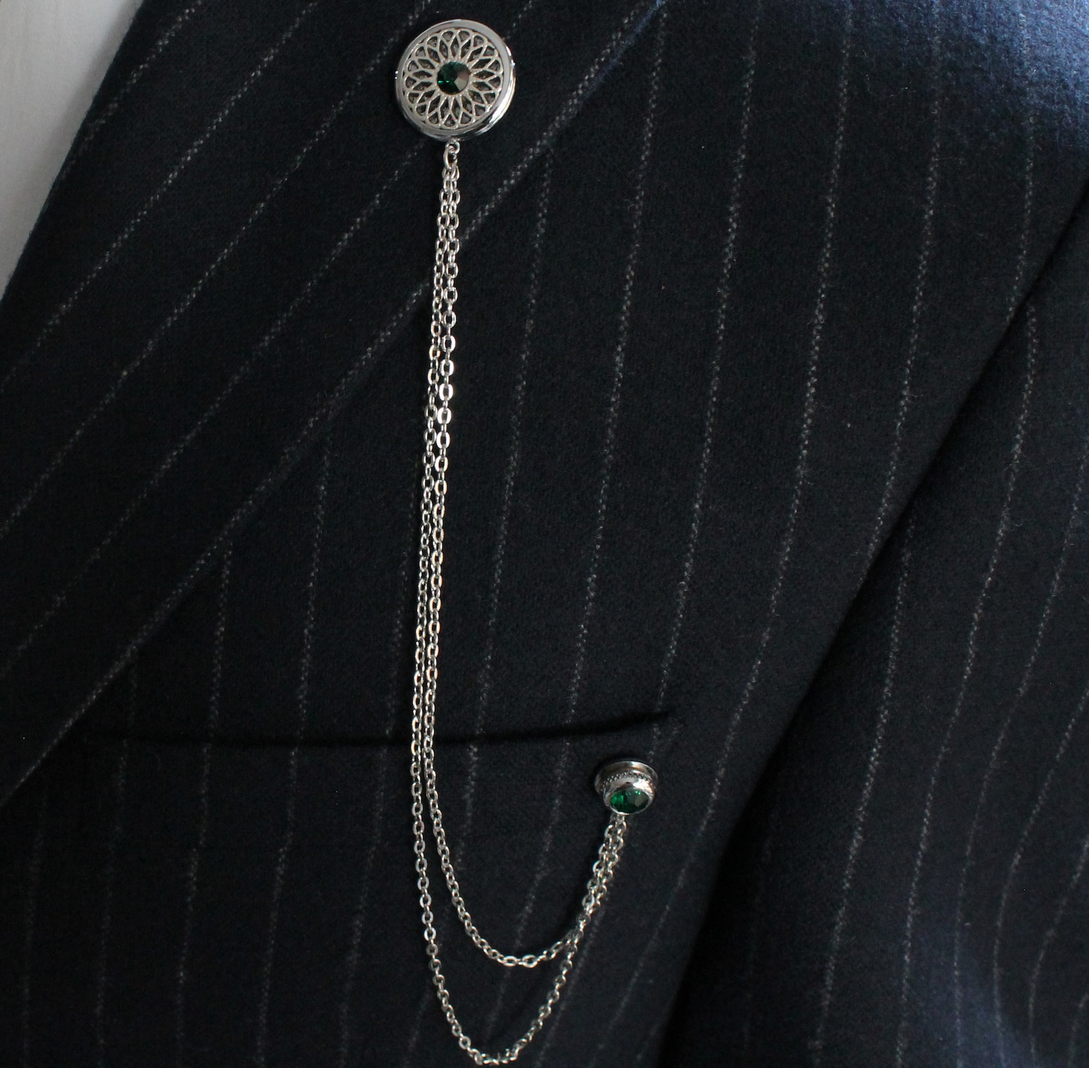 Lapel Pin Brooch Set Shirt Jacket Collar Chain Shirt Chain - Etsy