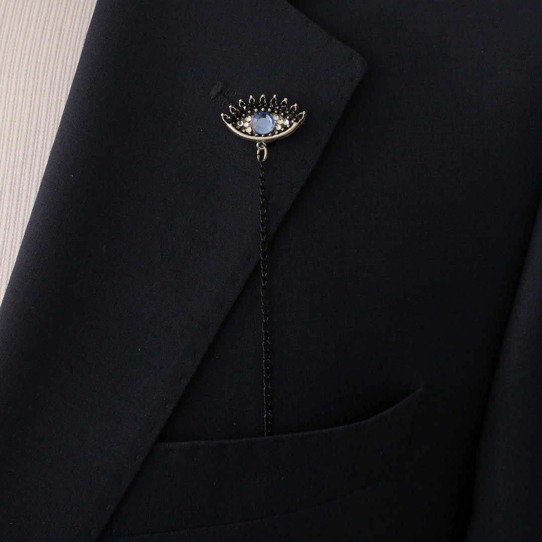 Handmade Eye Lapel Chain Pin: Unique Men's Suit Accessory - Etsy