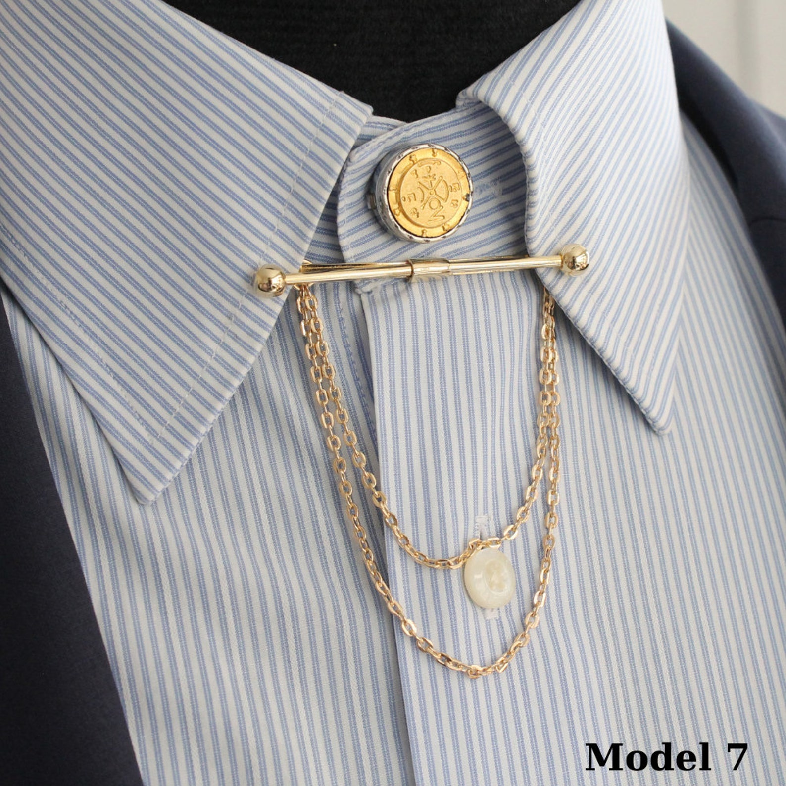 Gold Color Collar Pin Set, Collar Bar, Shirt Collar Clips, Men's Collar ...