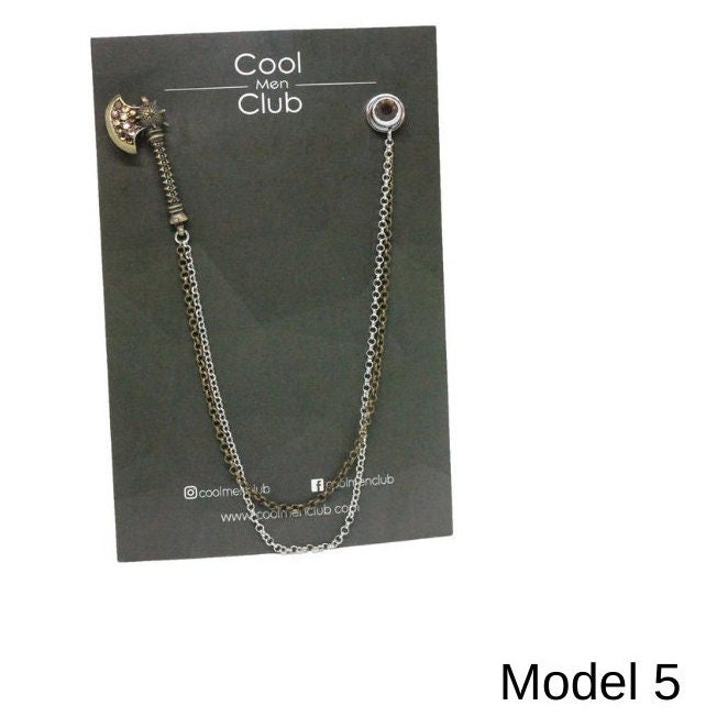 6 DIFFERENT MODELS / Handmade Jacket Chain Brooch / Men's - Etsy