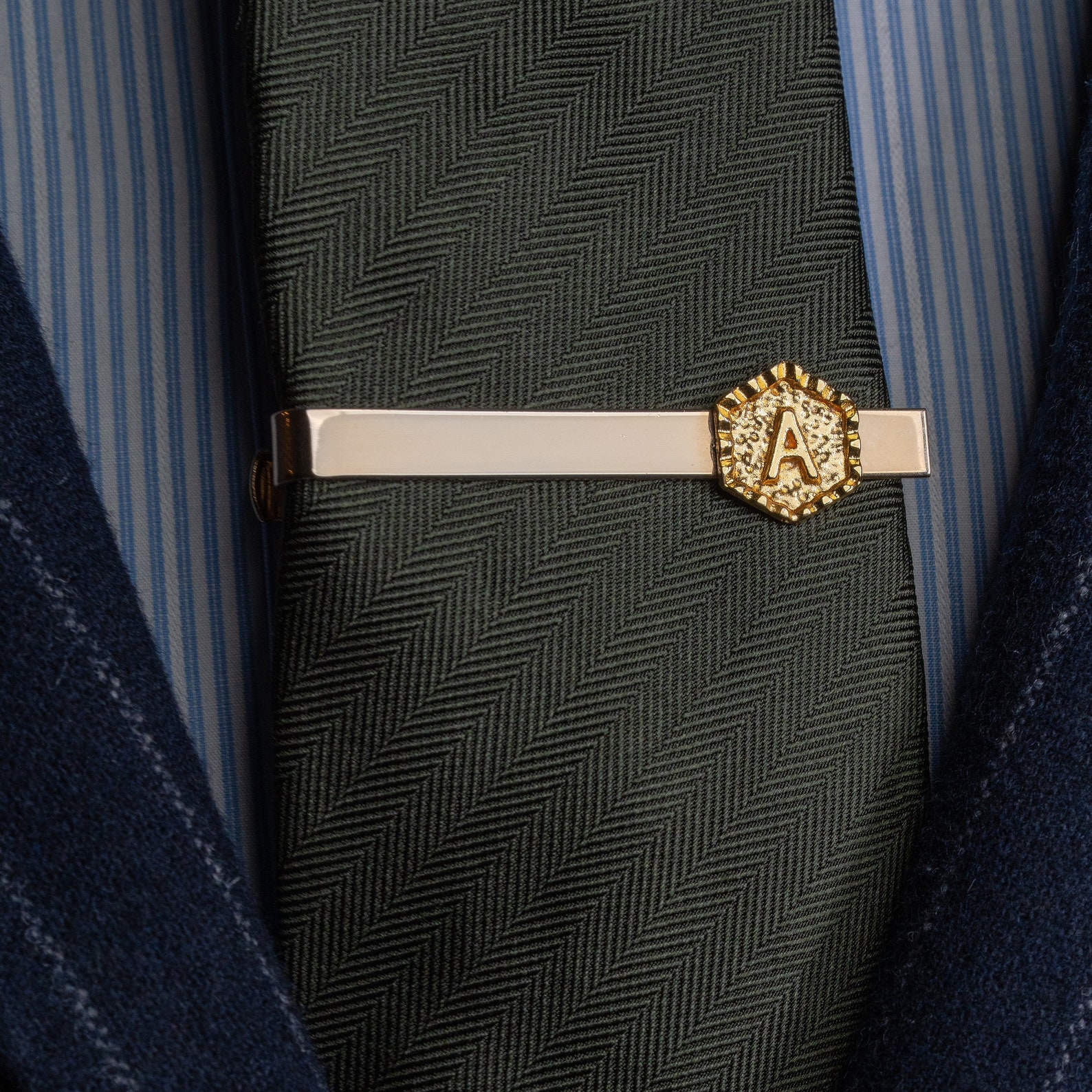 Personalized Initial Collar Pin: Handmade Gold Chain Brooch - Etsy