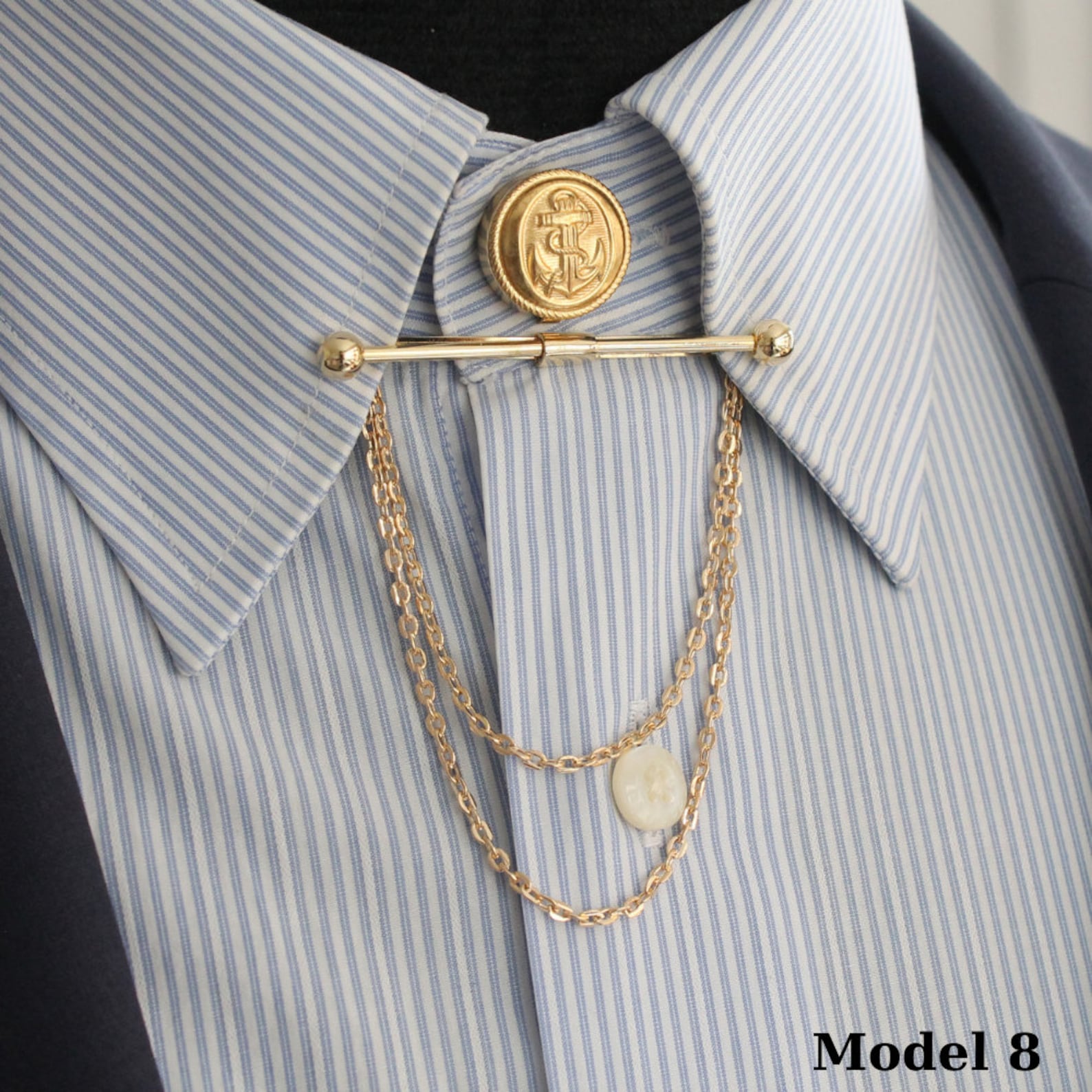 Gold Color Collar Pin Set, Collar Bar, Shirt Collar Clips, Men's Collar ...