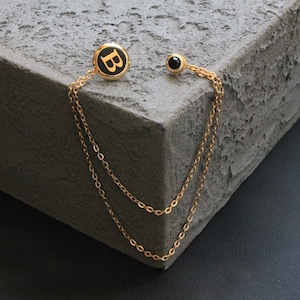 Personalized Letter Lapel Chain Pin for Men, Custom Initial Suit Pin ...