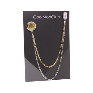 Handmade Shirt Jacket Collar Chain Brooch Set, Lapel Pin Wedding ...